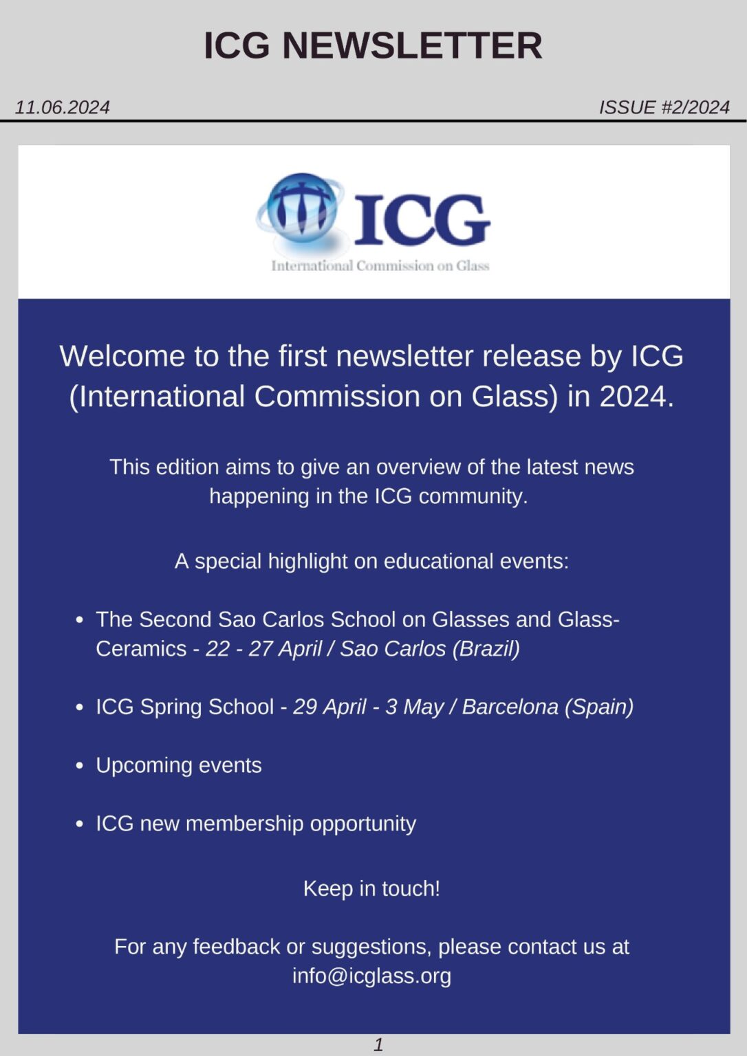 ICG Newsletter – ICG | International Commission on Glass