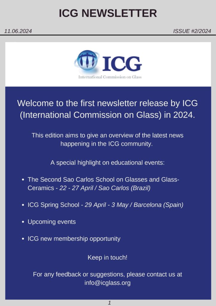 ICG Newsletter – ICG | International Commission on Glass