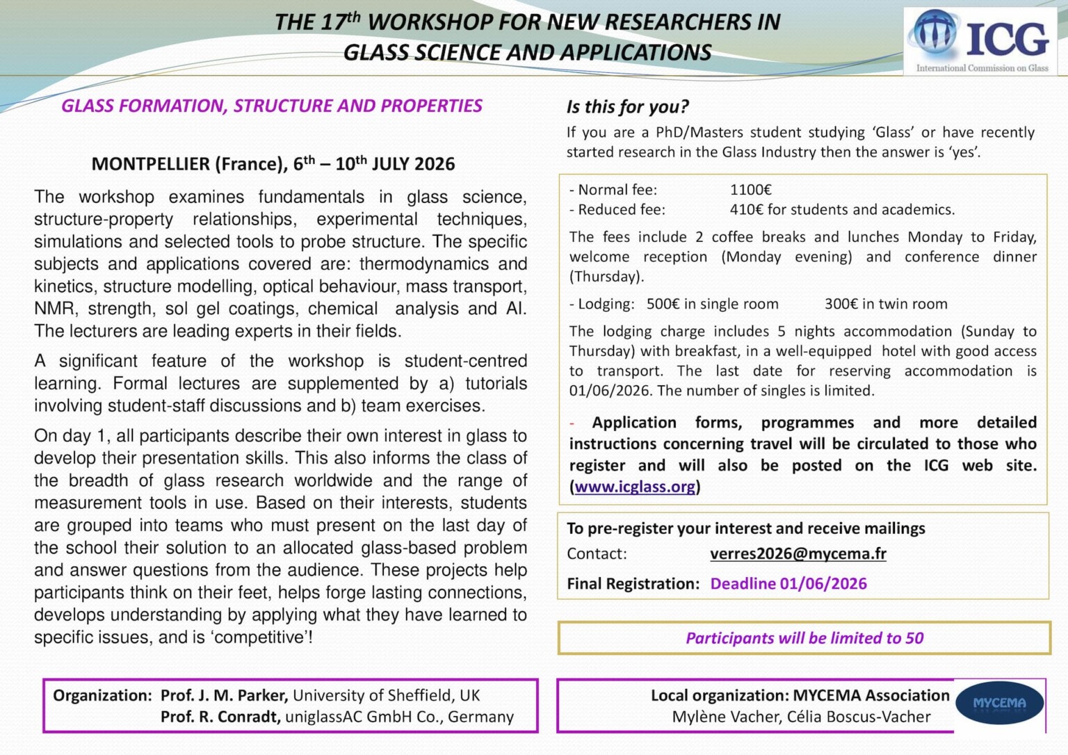 The 17th Montpellier Summer School – ICG | International Commission on ...